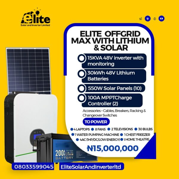 ELITE OFFGRID MAX WITH LITHIUM & SOLAR – Elite Solar and Inverter Limited