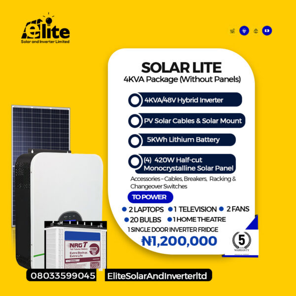 SolarLite 4KVA Solar Package (With Panels) – Elite Solar and Inverter ...